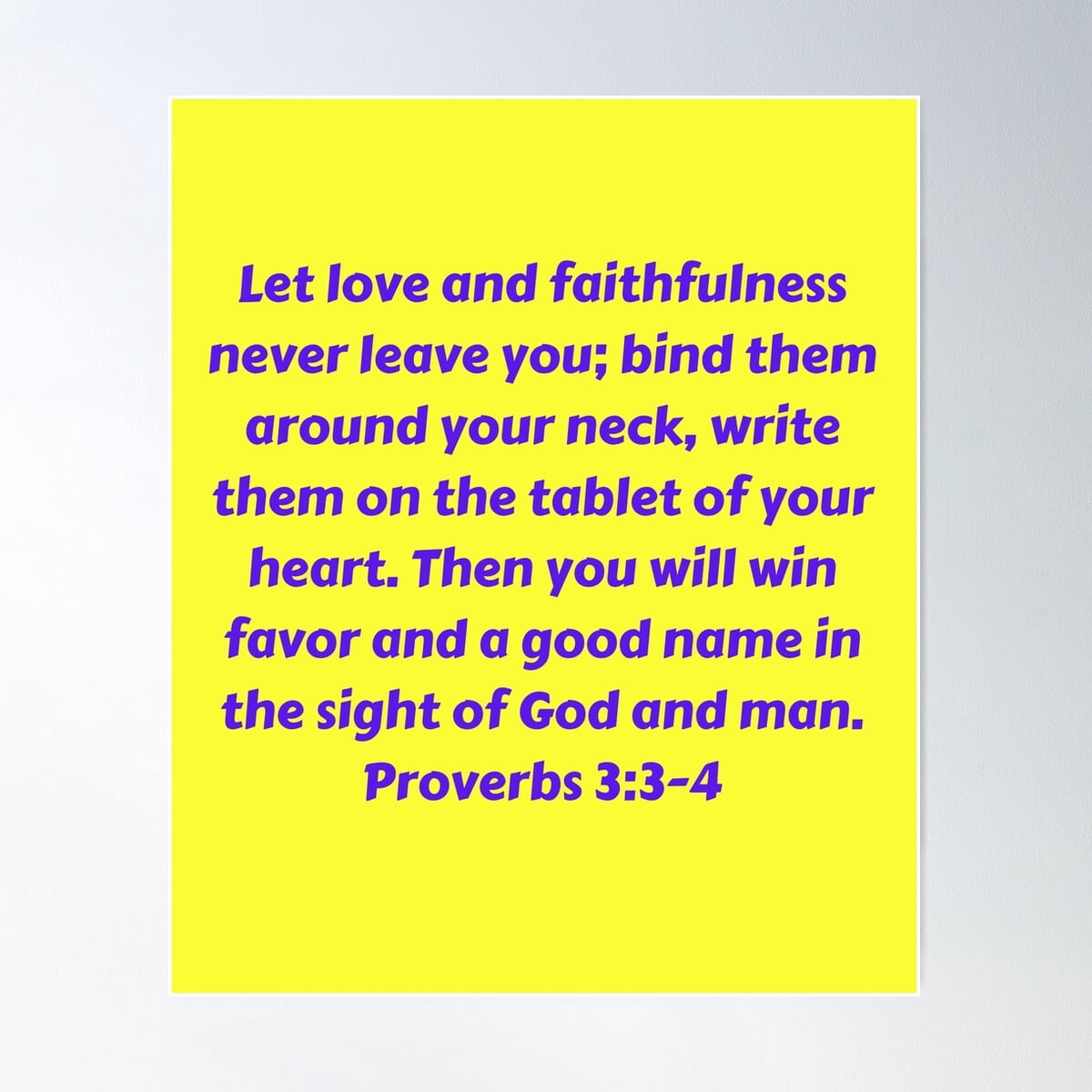 Bible Verse Proverbs 3:3-4 Poster Wall Art, Modern Wall Decor For ...