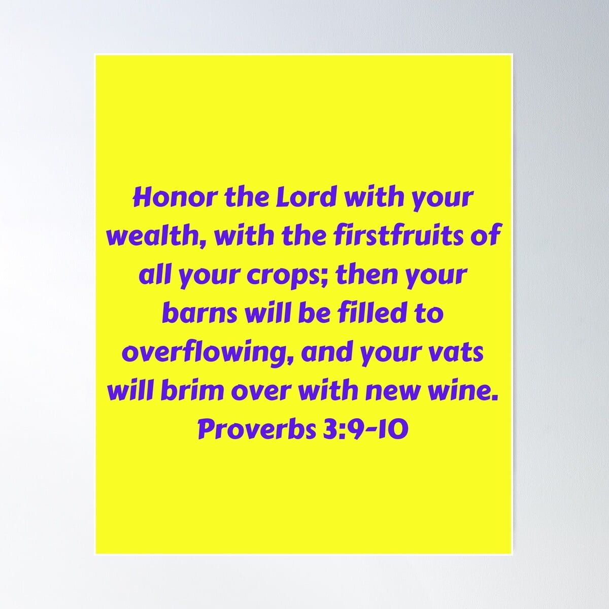 Bible Verse Proverbs 3:9-10 Poster Wall Art, Modern Wall Decor For ...