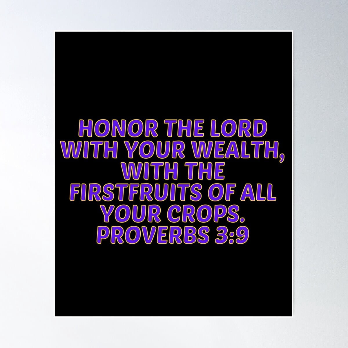 Bible Verse Proverbs 3:9 Poster Wall Art, Modern Wall Decor For Living ...