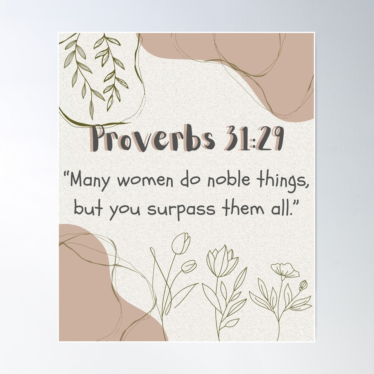 Bible Verse Proverbs 31: 29 Poster Wall Art, Modern Wall Decor For ...