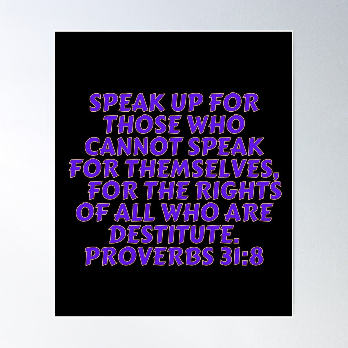 Bible Verse Proverbs 31:8 Poster Wall Art, Modern Wall Decor For Living ...