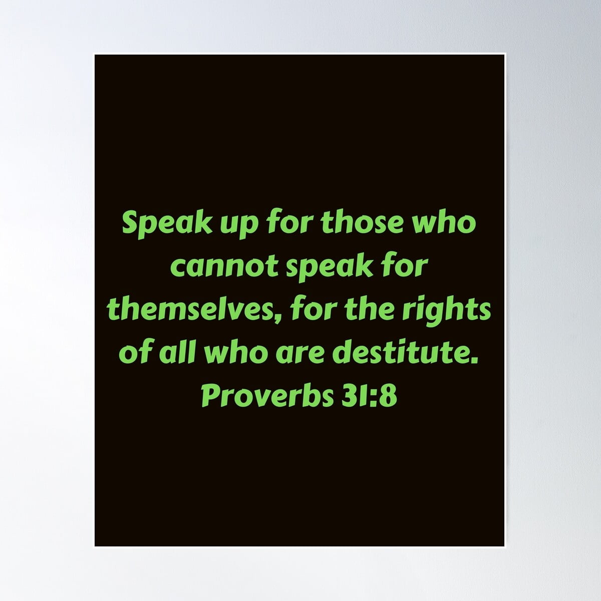 Bible Verse Proverbs 31:8 Poster Wall Art, Modern Wall Decor For Living ...