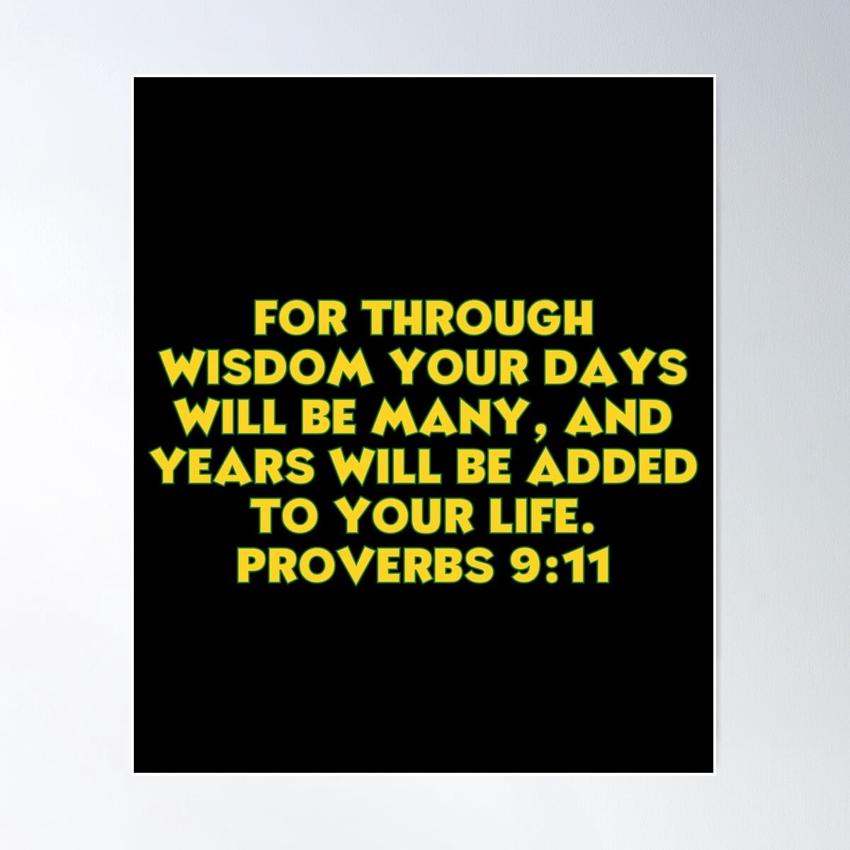 Bible Verse Proverbs 9:11 Poster Wall Art, Modern Wall Decor For Living ...