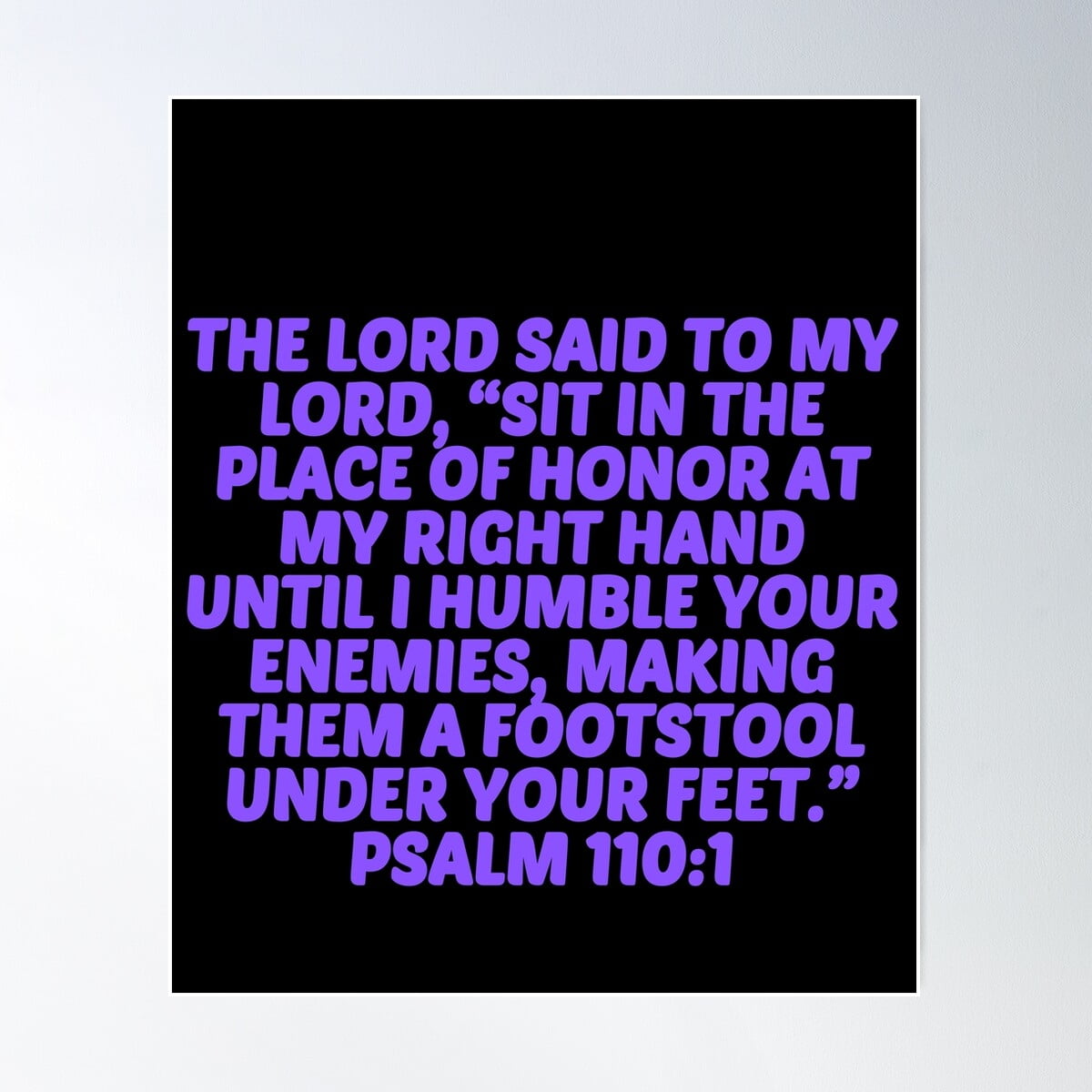 Bible Verse Psalm 110:1 Poster Wall Art, Modern Wall Decor For Living ...