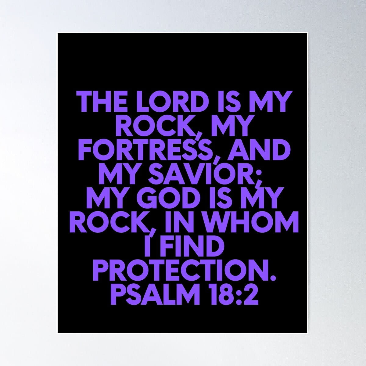 Bible Verse Psalm 18:2 Poster Wall Art, Modern Wall Decor For Living ...