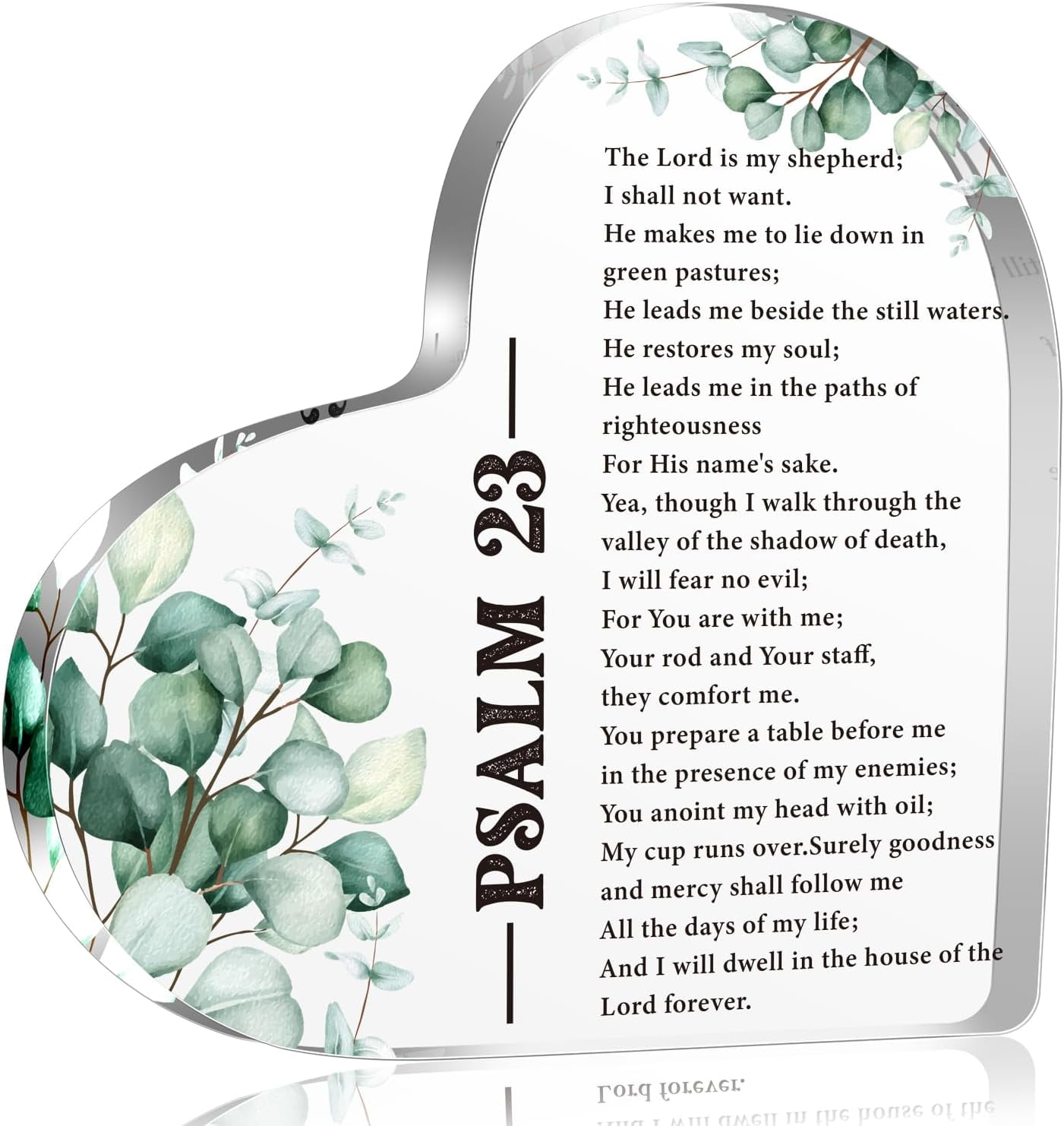 Bible Verse Psalm 23 Christian Acrylic Heart Decorative Sign Plaques ...