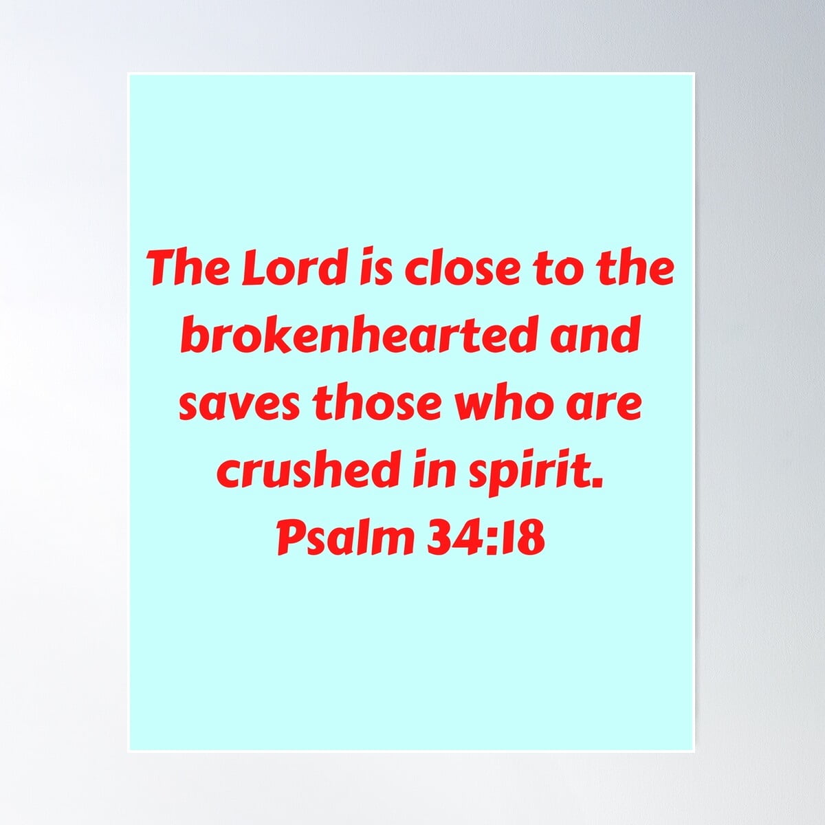 Bible Verse Psalm 34:18 Poster Wall Art, Modern Wall Decor For Living ...