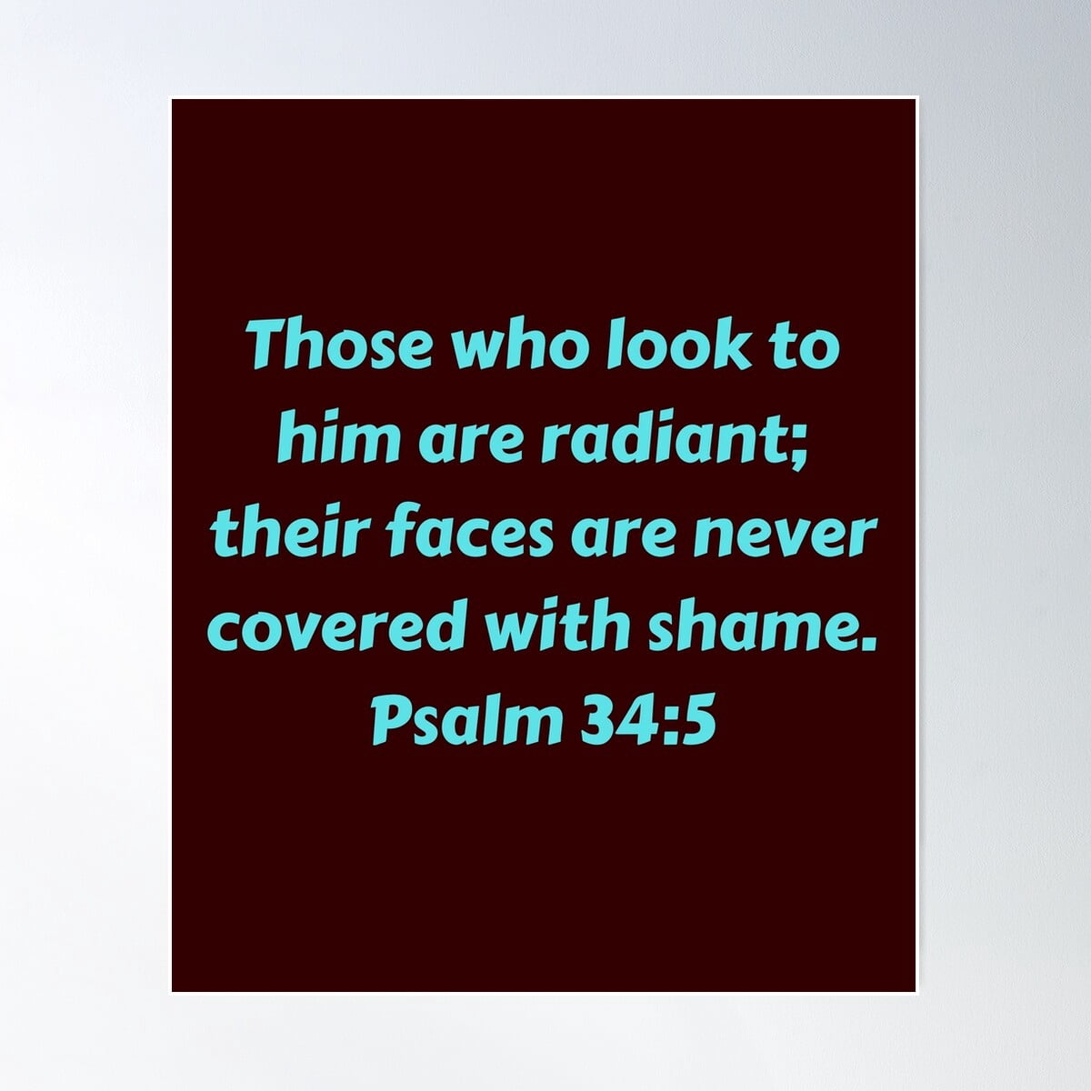 Bible Verse Psalm 34:5 Poster Wall Art, Modern Wall Decor For Living ...