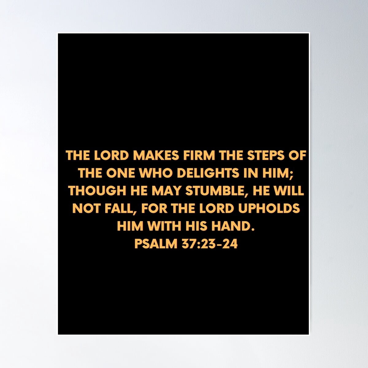Bible Verse Psalm 37:23-24 Poster Wall Art, Modern Wall Decor For ...