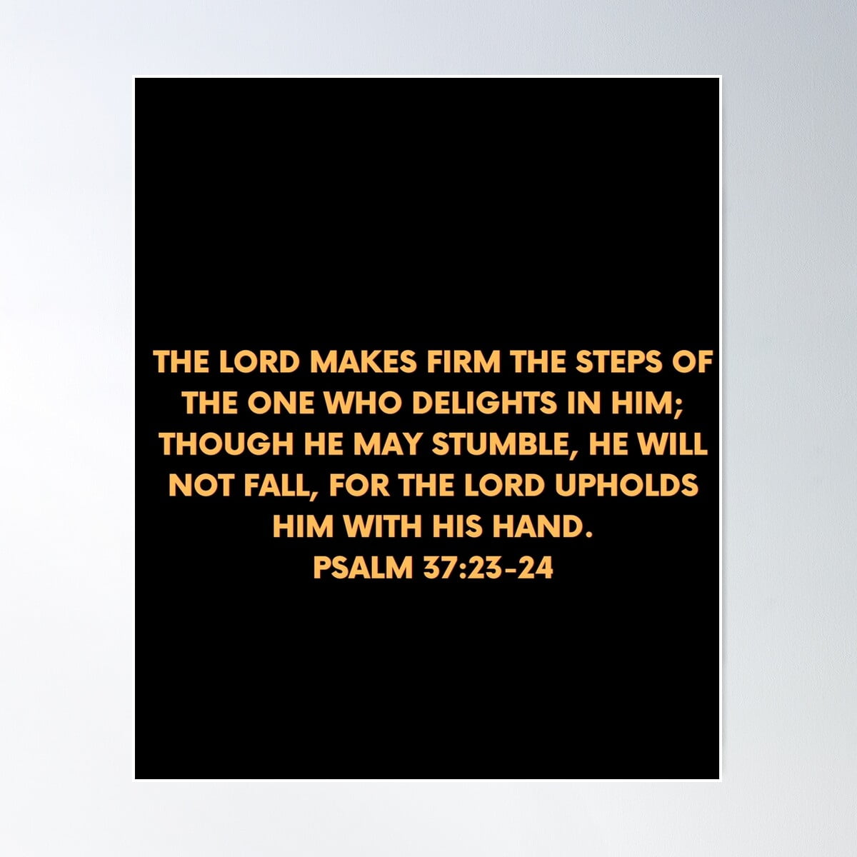 Bible Verse Psalm 37:23-24 Poster Wall Art, Modern Wall Decor For ...