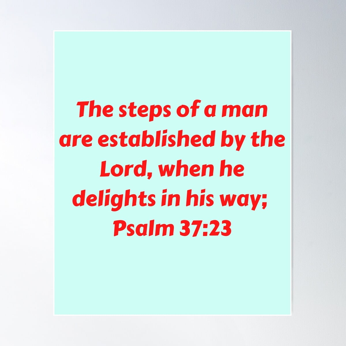 Bible Verse Psalm 37:23 Poster Wall Art, Modern Wall Decor For Living ...