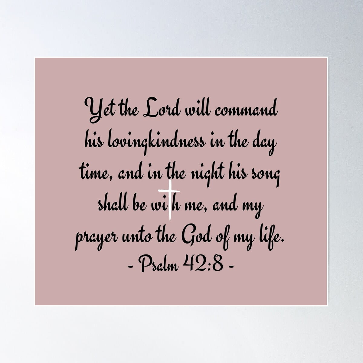 Bible Verse Psalm:42:8 Poster Wall Art, Modern Wall Decor For Living ...