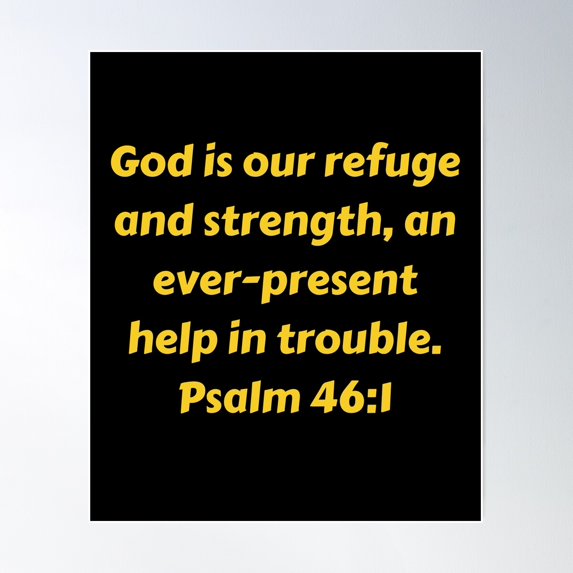 Bible Verse Psalm 46:1 Poster Wall Art, Modern Wall Decor For Living ...