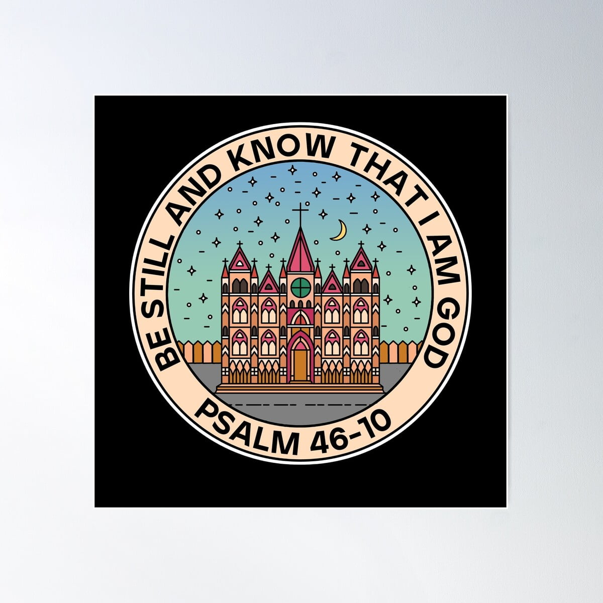 Bible Verse Psalm 46-10 Poster Wall Art, Modern Wall Decor For Living ...