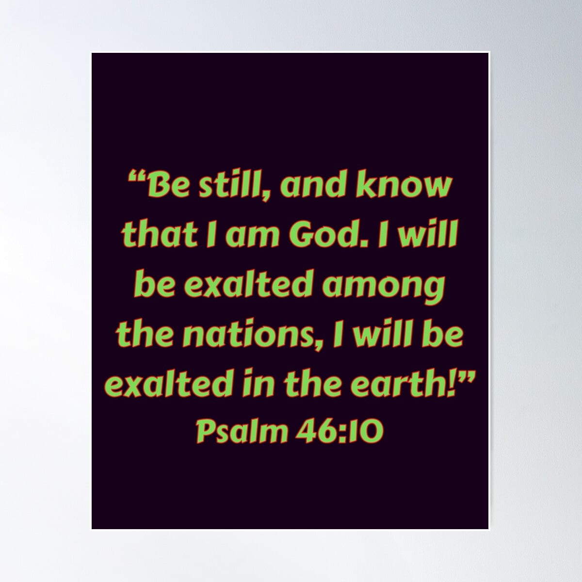 Bible Verse Psalm 46:10 Poster Wall Art, Modern Wall Decor For Living ...