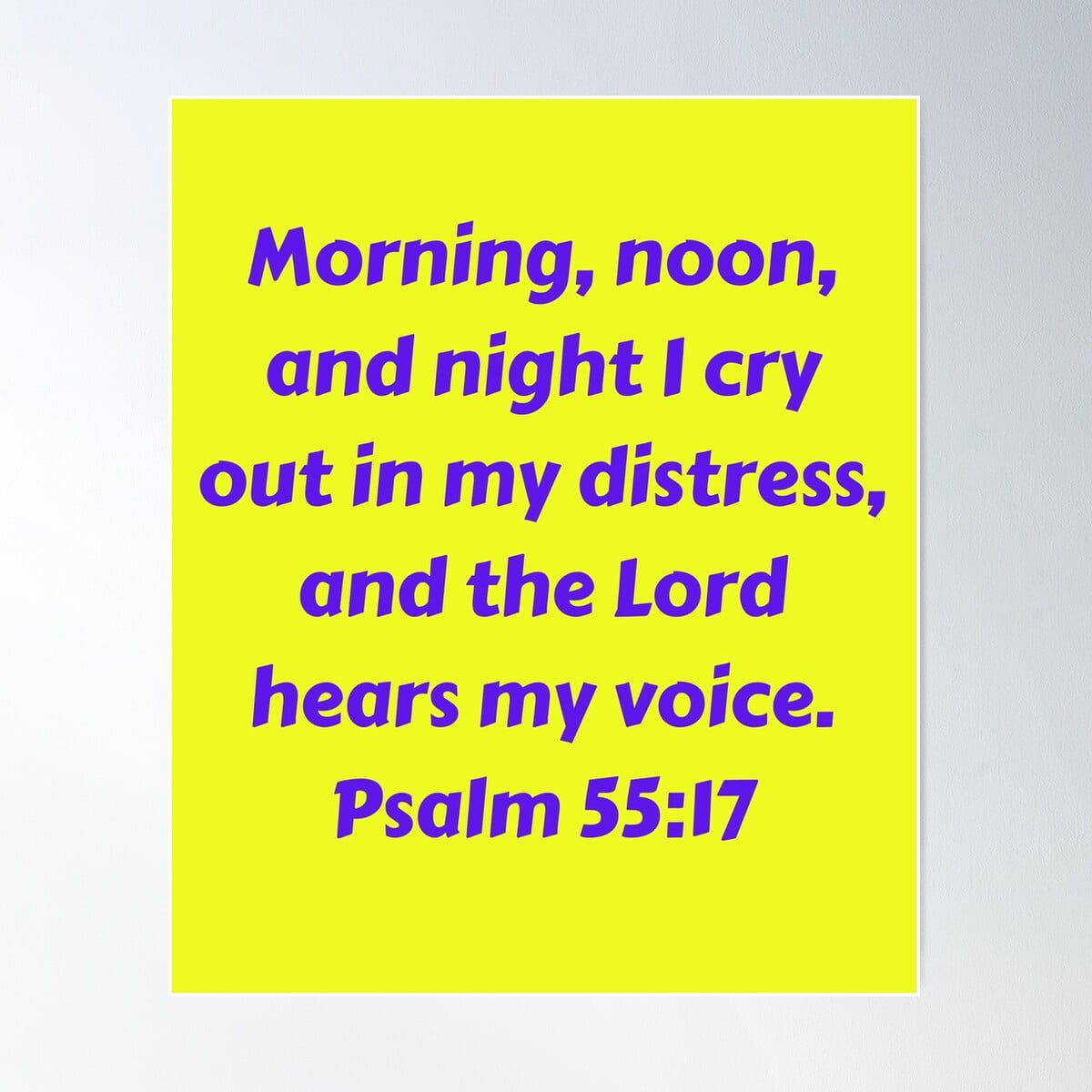Bible Verse Psalm 55:17 Poster Wall Art, Modern Wall Decor For Living ...