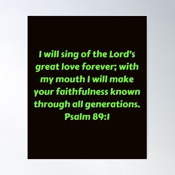 Bible Verse Psalm 89:1 Poster Wall Art, Modern Wall Decor For Living ...