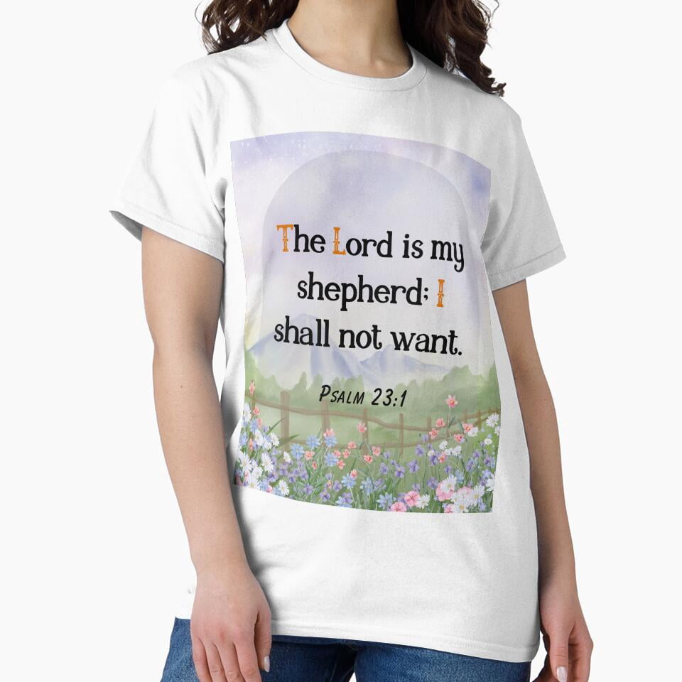 Bible Verse Psalm Shirt, Casual Graphic Tee, Everyday Short Sleeve ...