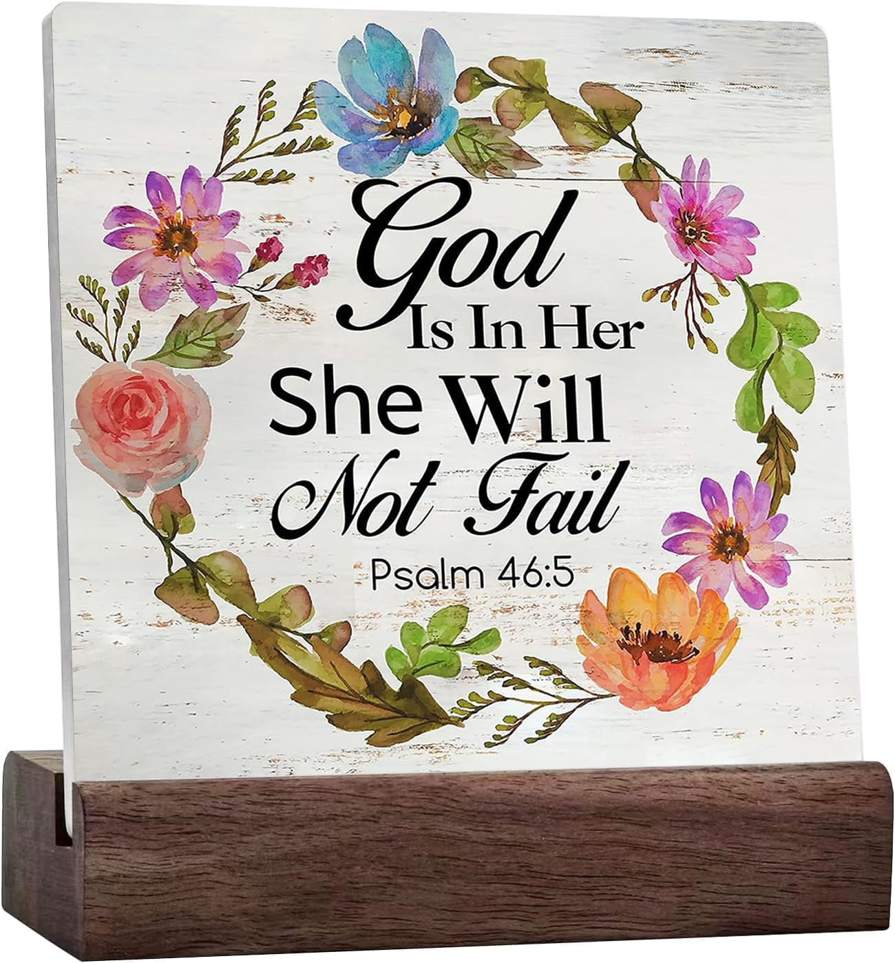 Bible Verse Psalms 46:5 Ceramic Table Sign Rustic God is in Her She Will Not Fail Scripture ...
