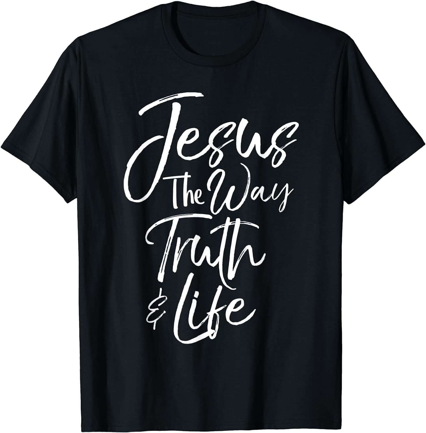 Bible Verse Quote Men's Jesus the Way the Truth and the Life T-Shirt ...