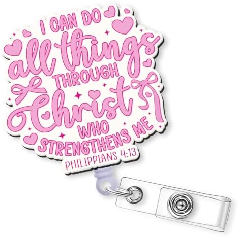 Bible Verse Retractable Badge Reel ("I Can Do All Things Through Christ ...