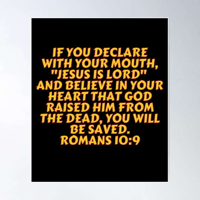 Bible Verse Romans 10:9 Poster Wall Art, Modern Wall Decor For Living ...
