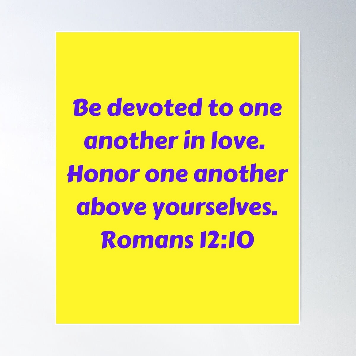 Bible Verse Romans 12:10 Poster Wall Art, Modern Wall Decor For Living ...