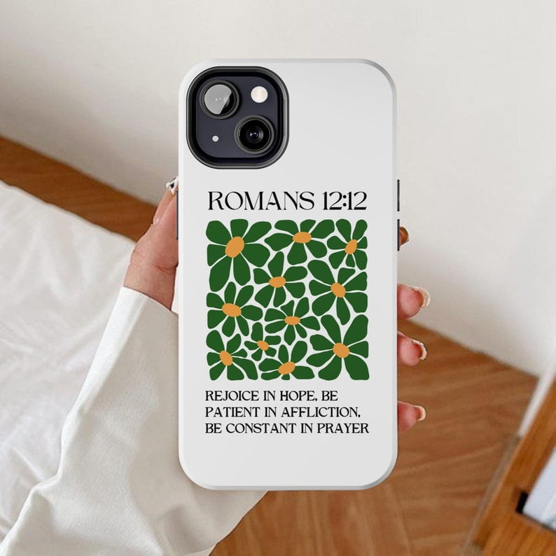 Bible Verse Romans 12:12 Floral Christian Gift Phone Case for iPhone 11 ...