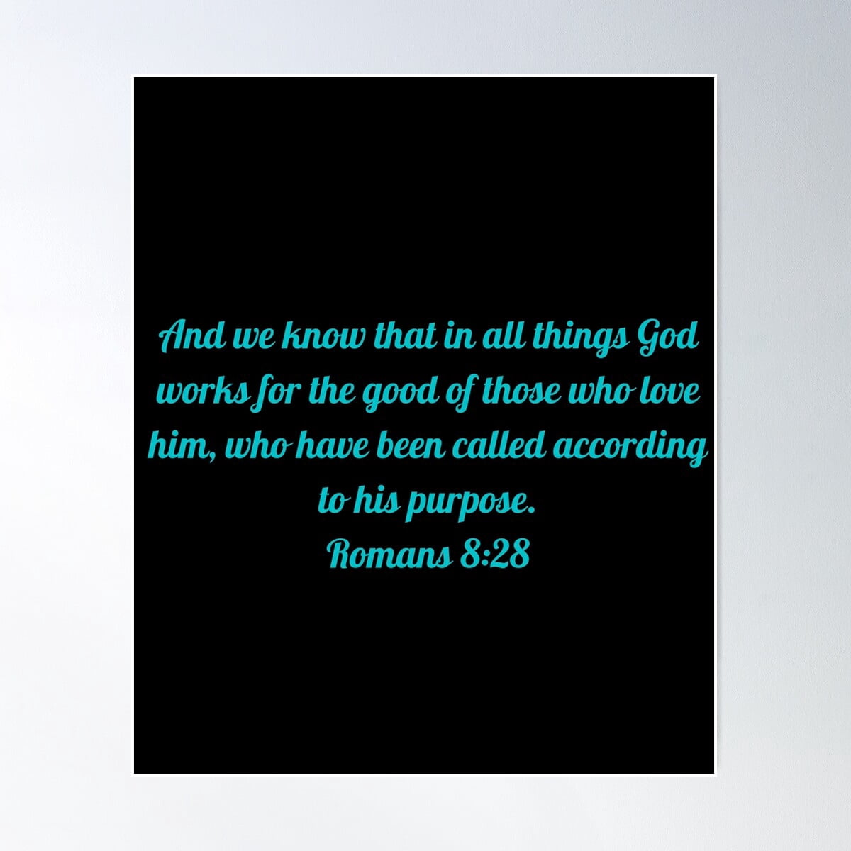 Bible Verse Romans 8:28 Poster Wall Art, Modern Wall Decor For Living ...