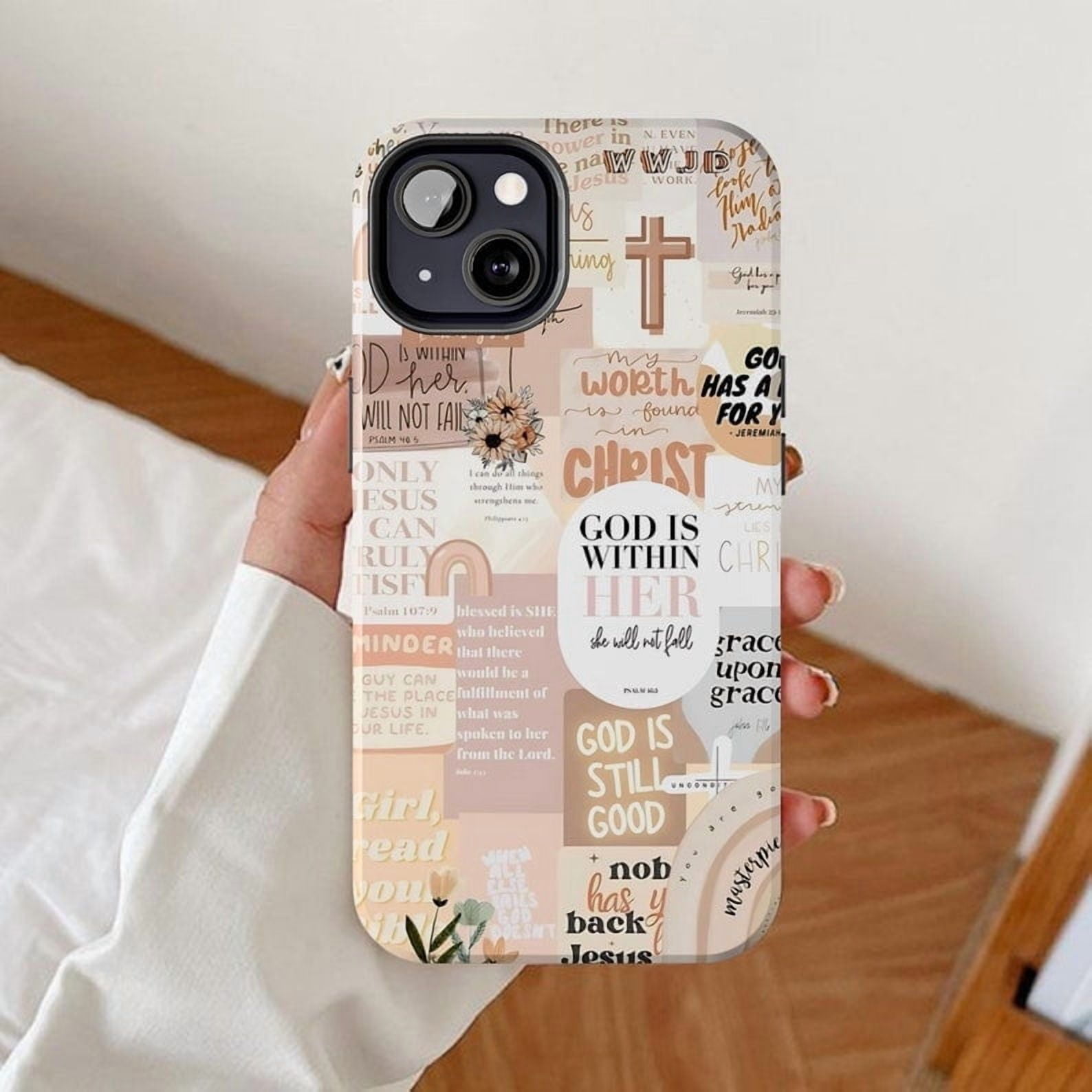 Bible Verse Scrapbook Collage Phone Case for iPhone 17 16 15 14 13 12 ...