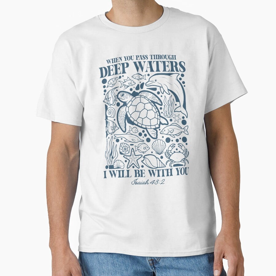 Bible Verse Sea Turtle Faith Summer Ocean Shirt, Casual Graphic Tee ...
