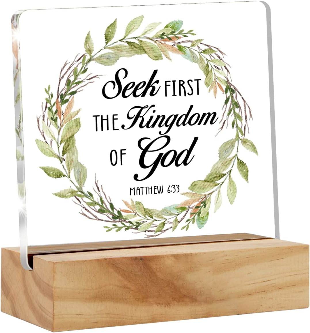 Bible Verse Seek First the Kingdom of God Desk Decor Acrylic Desk Sign ...