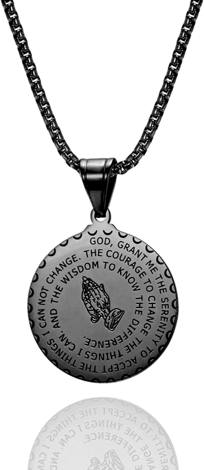 Bible Verse Serenity Prayer Necklace Christian Jewelry Stainless Steel ...