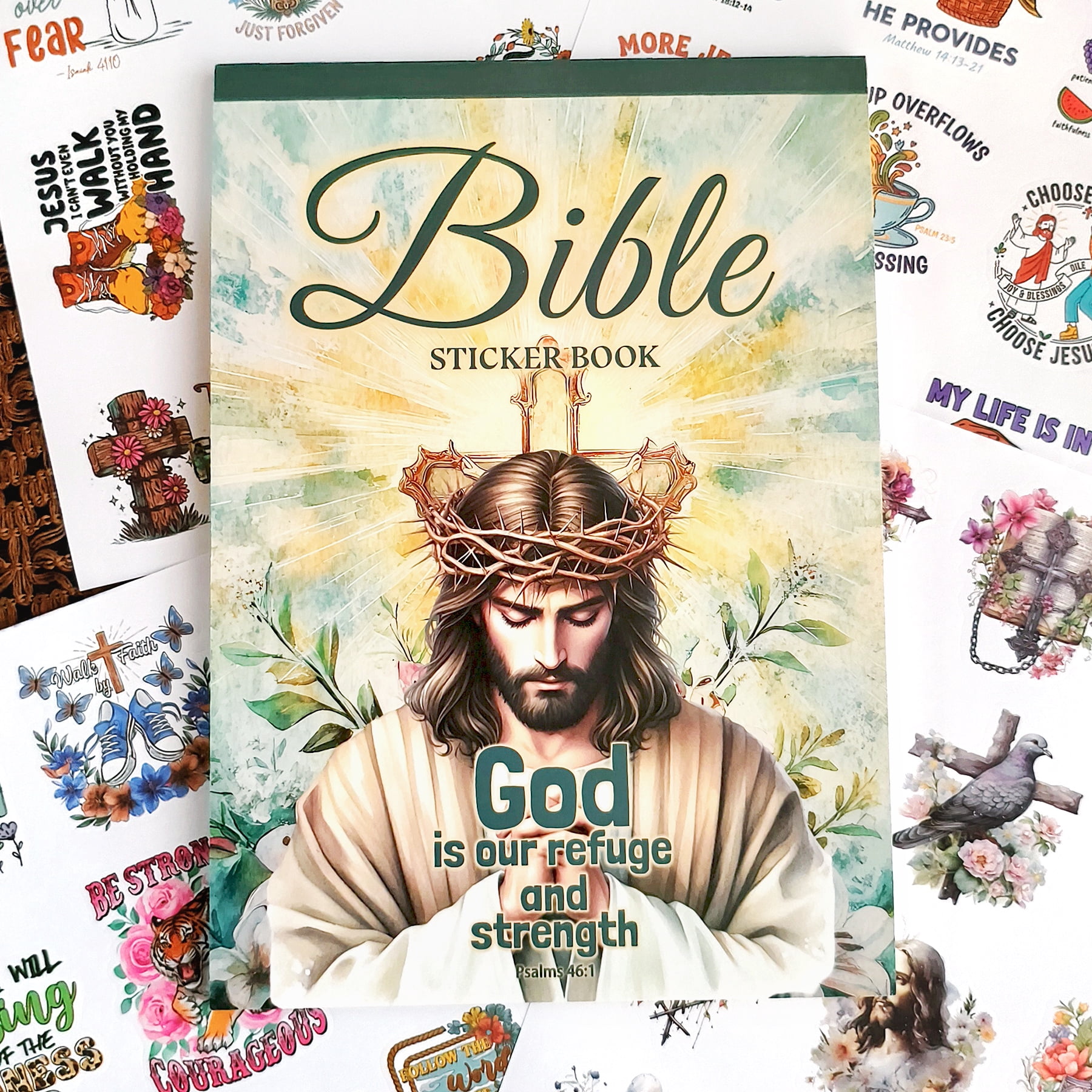 Bible Verse Sticker Book 28 Sheets 280+ PCS Precut Waterproof Christian ...