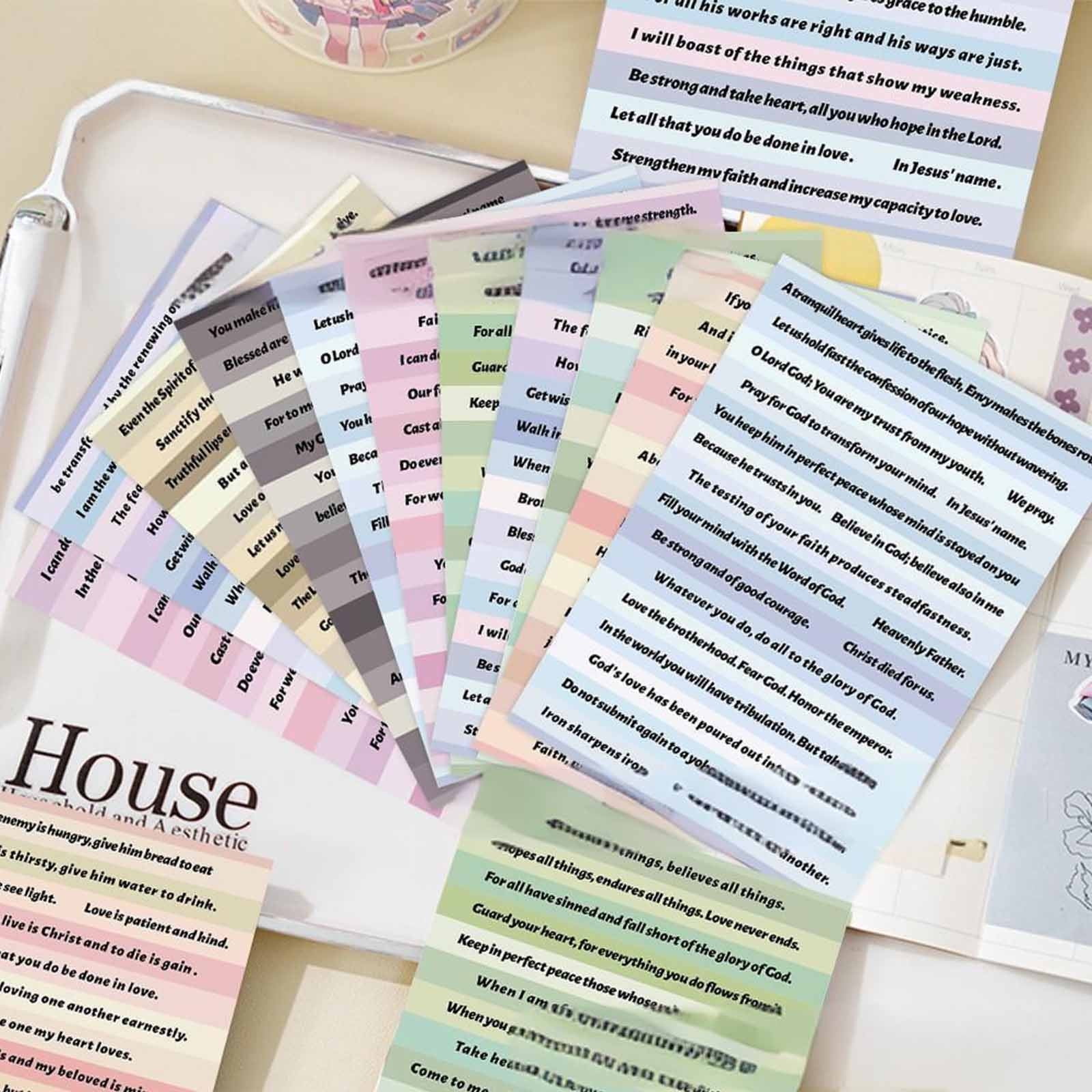 Bible Verse Sticker Roll Set 8-Pack Inspirational Scripture Quotes ...