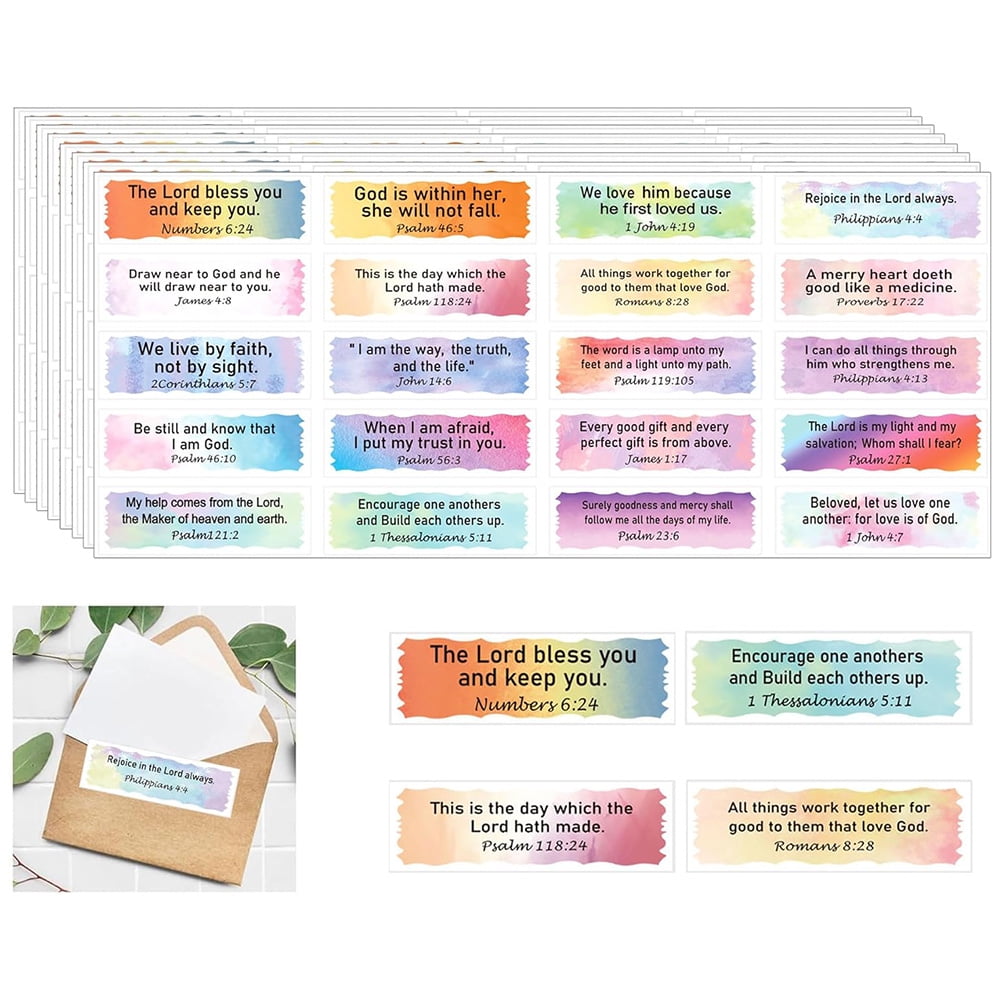 Bible Verse Stickers Colorful Scripture Inspirational Sticker 200Pcs ...
