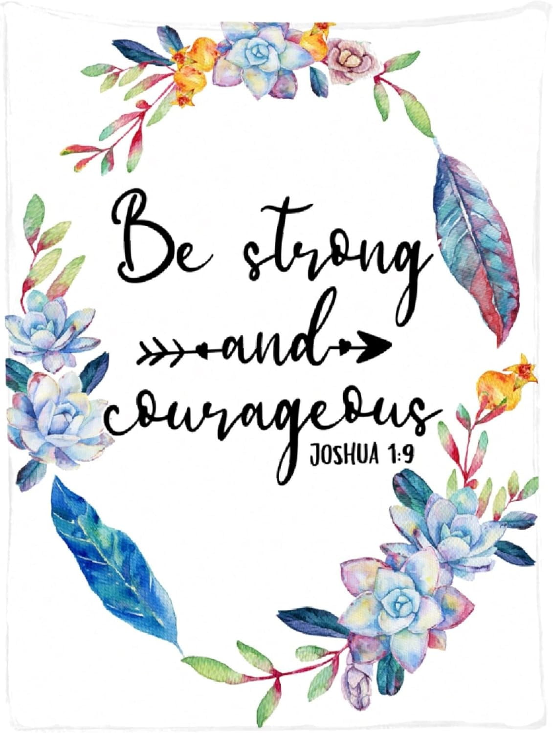Bible Verse Be Strong and Courageous Super Soft Micro Fleece Blankets ...