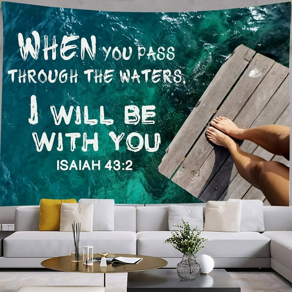 Bible Verse Tapestry Floral Herbs Bible Tapestries Quotes Wall Hanging ...