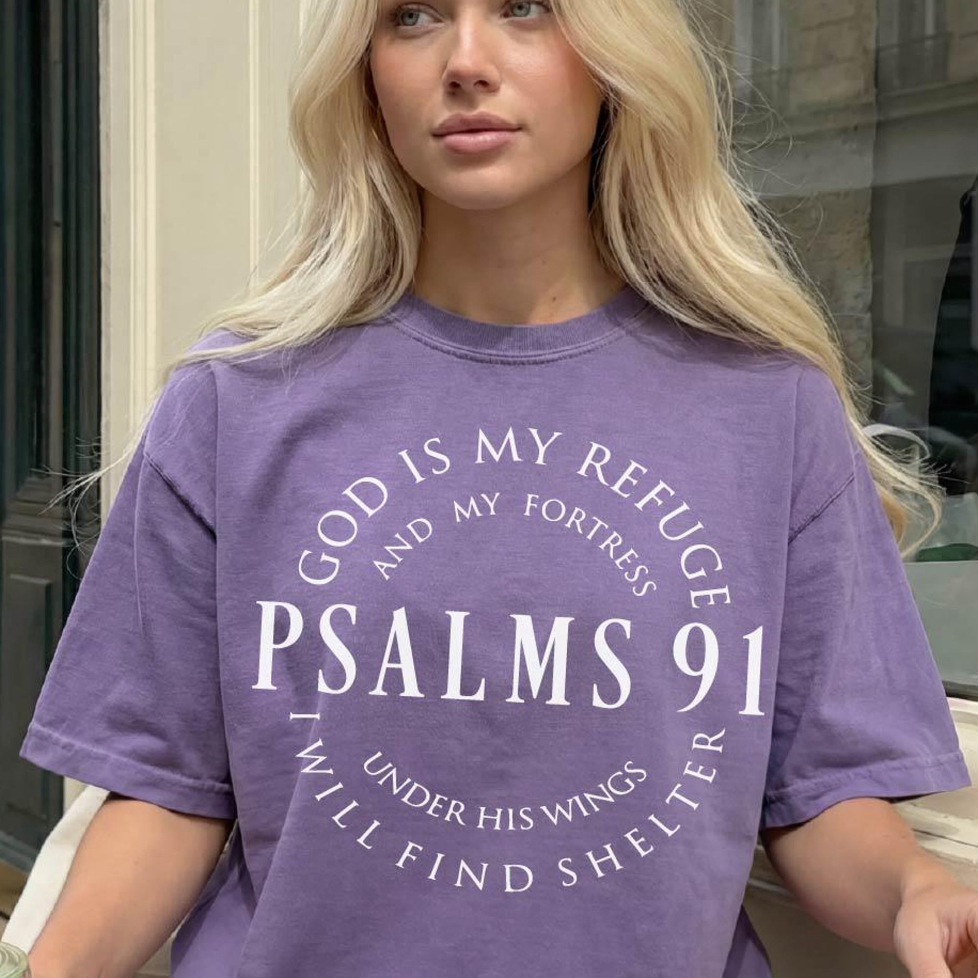 Bible Verse Tee Psalms 91 Graphic TShirt Aesthetic Church Shirt ...