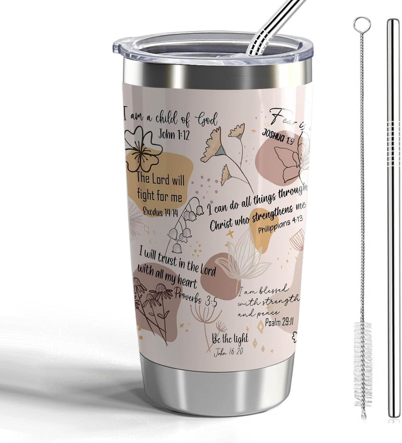 Bible Verse Tumbler Scripture Gifts I Am a Child of God Christian 20oz ...