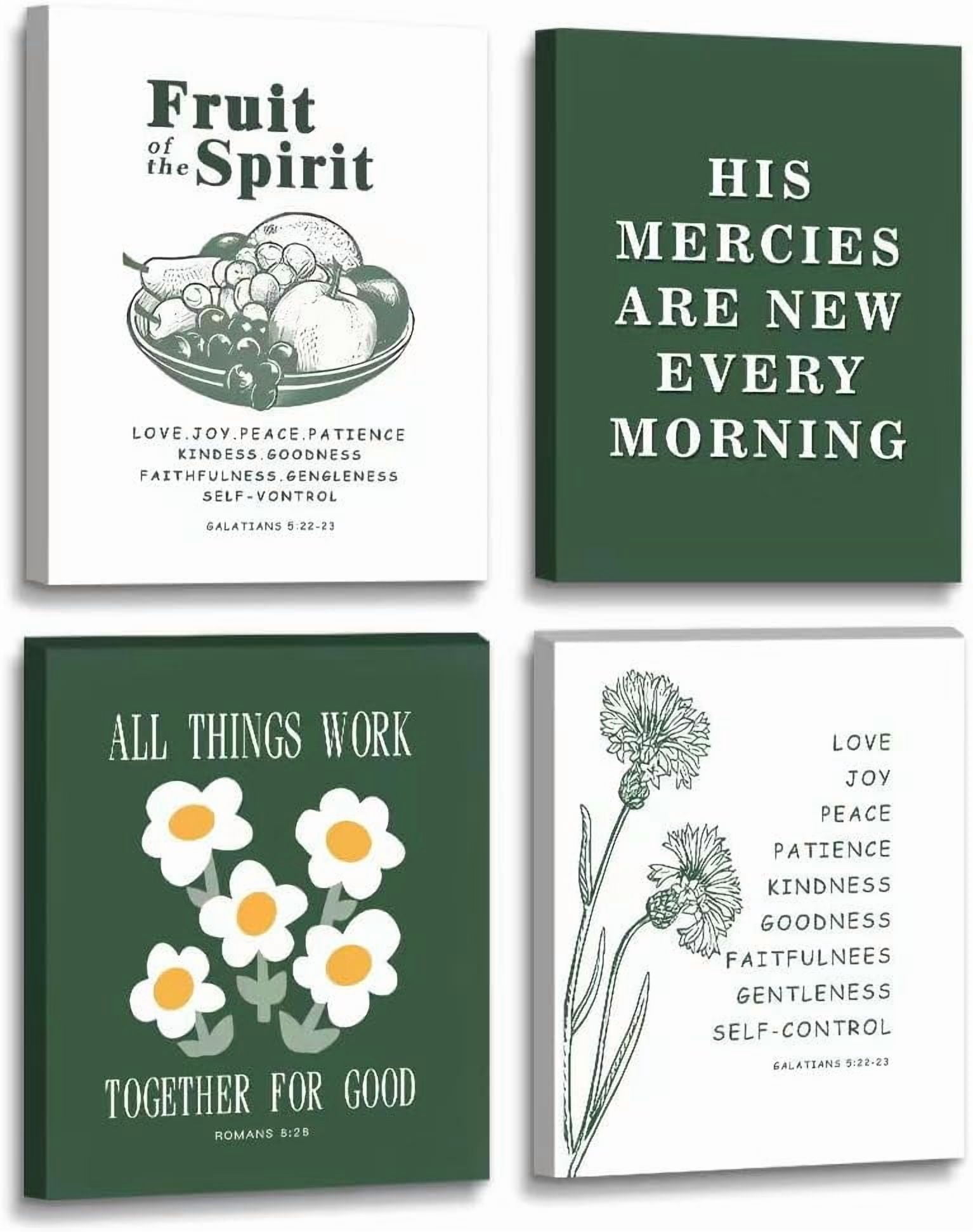 Bible Verse Wall Art Canvas Prints Sage Green Art Poster Bedroom Wall ...