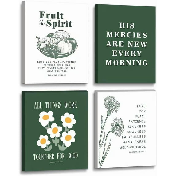 Bible Verse Wall Art Canvas Prints Sage Green Art Poster Bedroom Wall ...