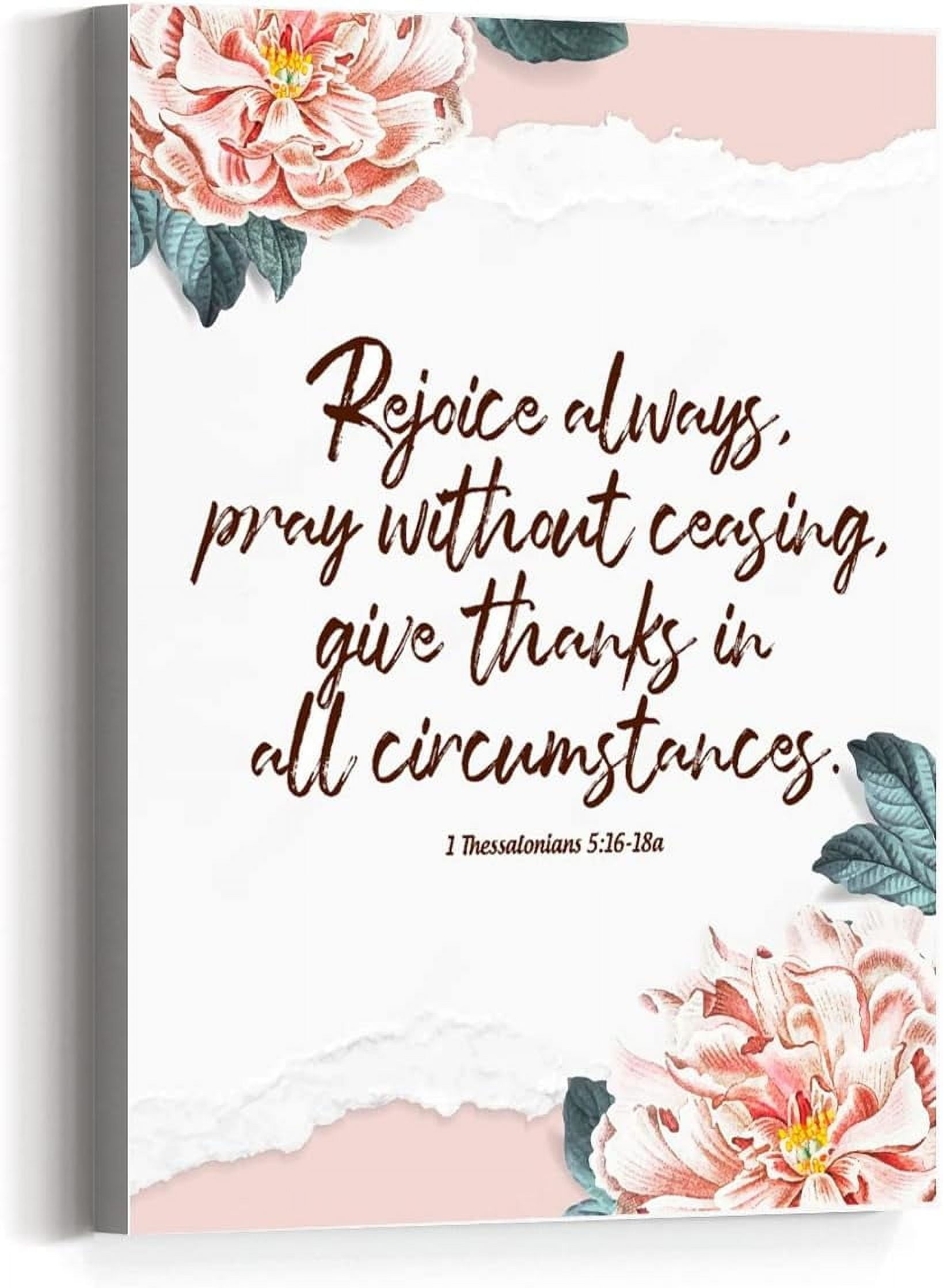 Bible Verse Wall Art Canvas,Rejoice always Pray Without Ceasing Give ...