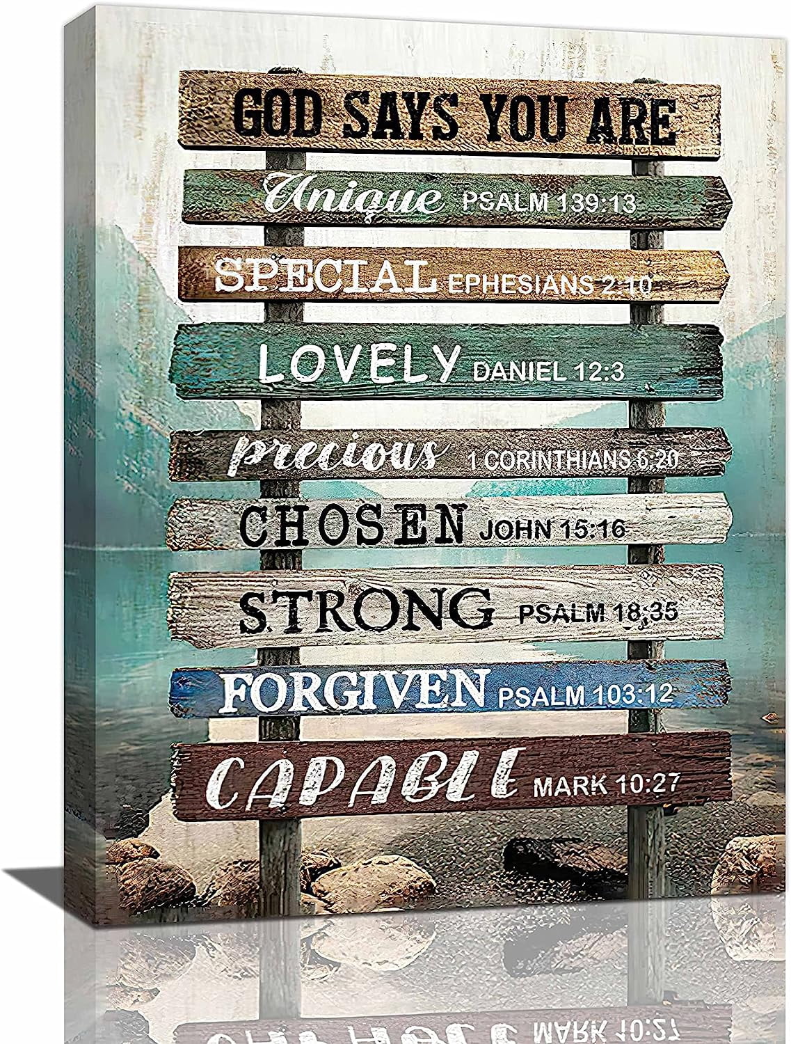Bible Verse Wall Art Christian Bible Verse Pictures Wall Decor God Says ...