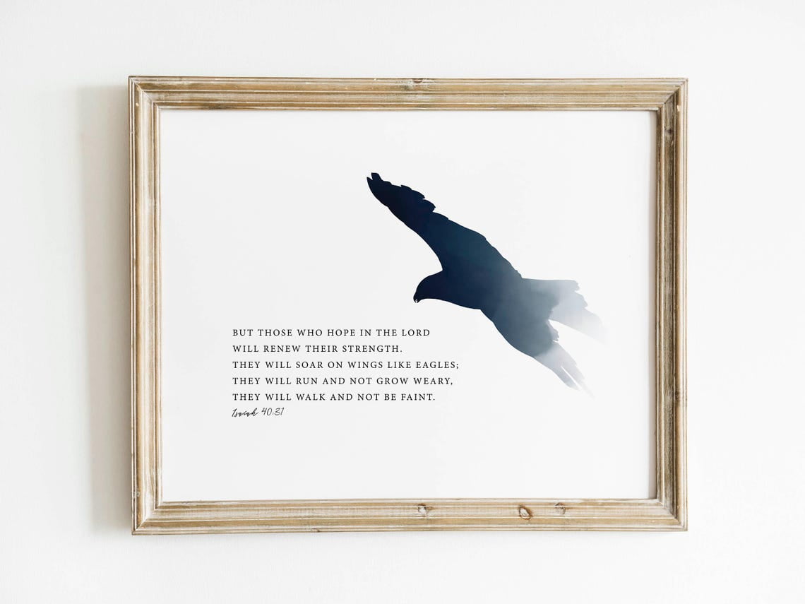 Bible Verse Wall Art Of Isaiah 40:31, They Will Soar On Wings Like ...