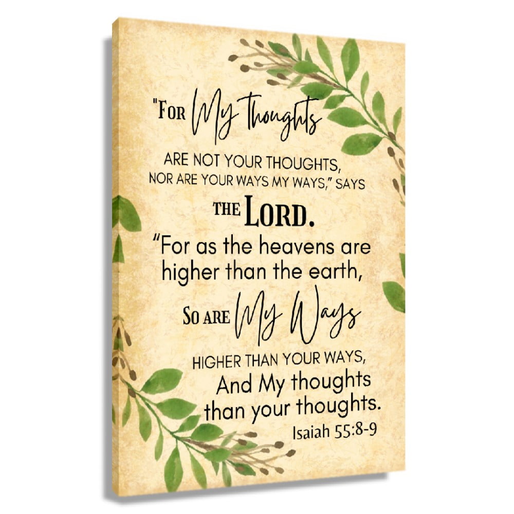 Bible Verse Wall Art Isaiah 55 8-9 Painting Pictures Leaves Wall Art ...