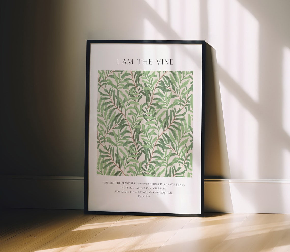 Bible Verse Wall Art John 15 Printed Wall Art William Morris Prints ...