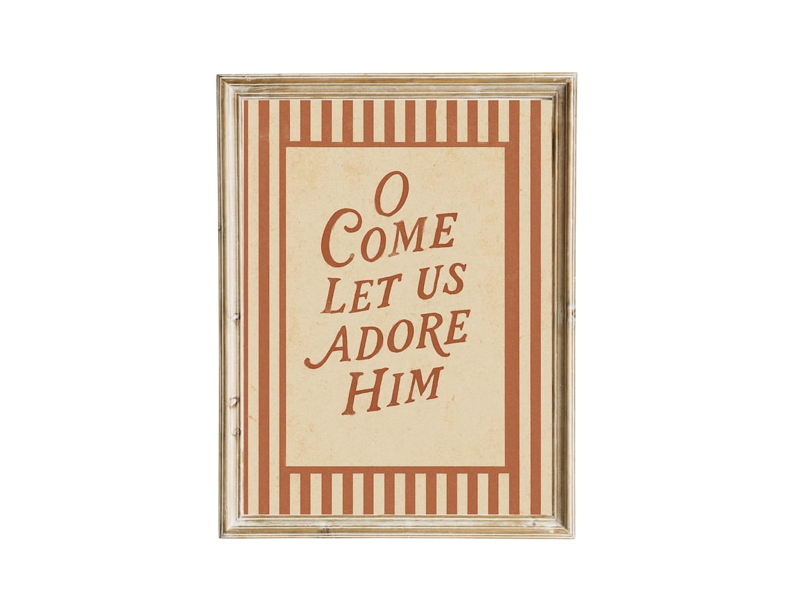 Bible Verse Wall Art | O Come Let Us Adore Him | Christianfarmhouse ...