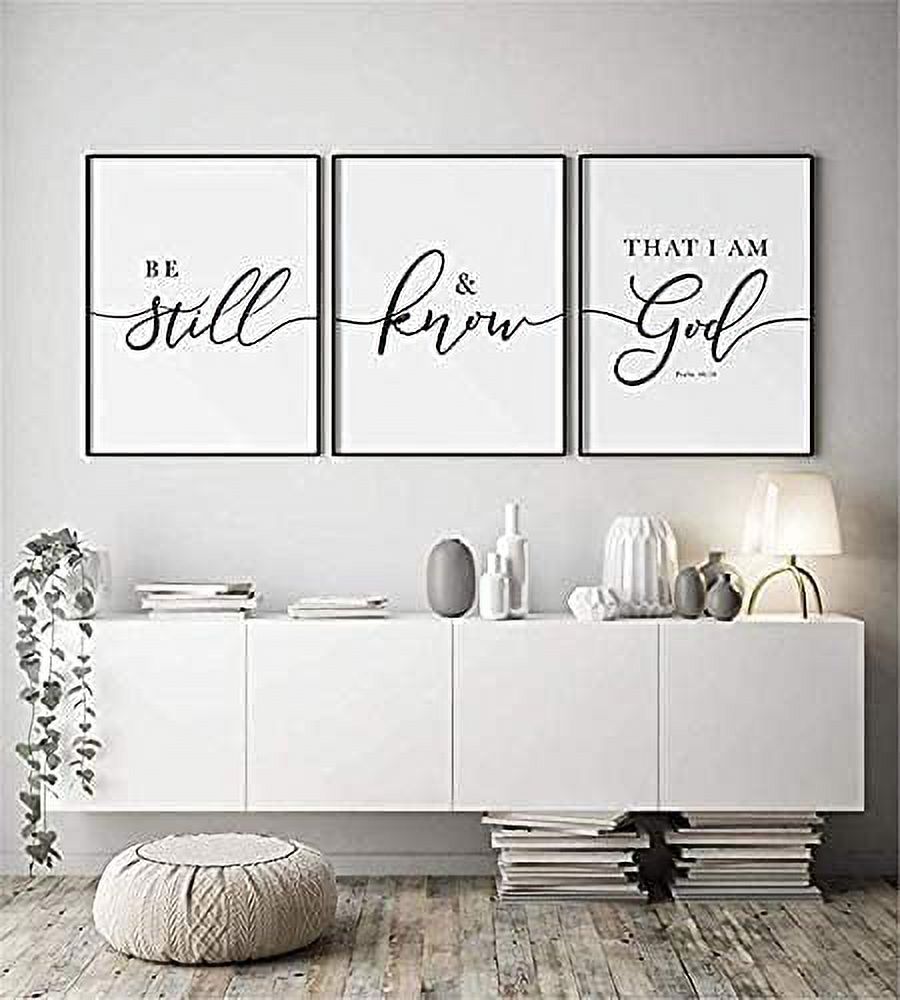 Bible Verse Wall Art Painting 3 Pieces Be Still and Know That I am God ...