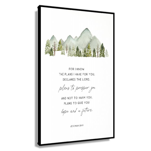 Bible Verse Wall Art Printable Watercolor Mountains Trees Scripture ...